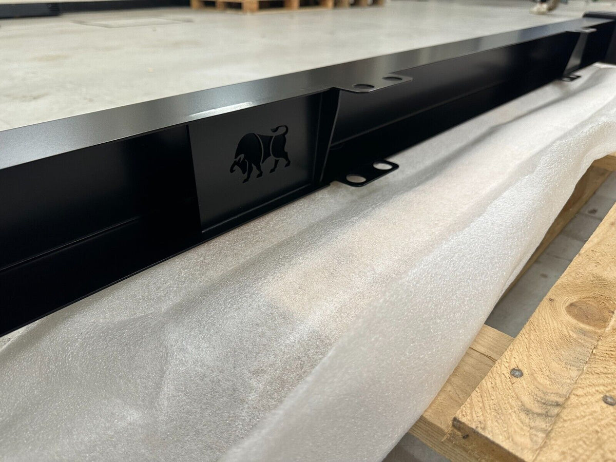 *Stainless Steel* Matt Black Front Bumper INC End Caps Fits Land Rover ...